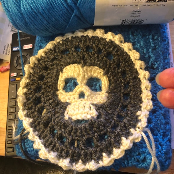 Crochet Pattern Mr Bones Skull Coaster Digital PDF - Etsy