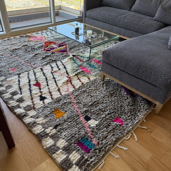 Large Red and White Checkered Rug, Moroccan Berber Checkered Rug ...