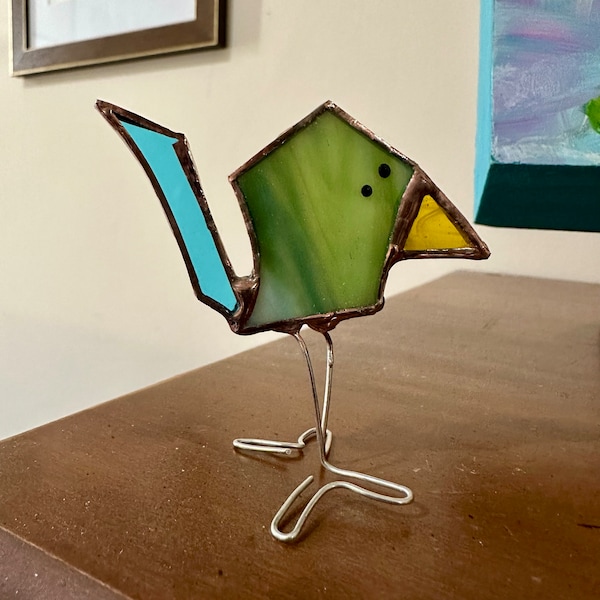 Stained Glass Silly Bird Suncatcher – Whimsical Window Decoration - Etsy