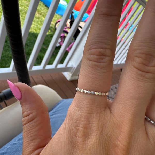 Thick Hammered Silver Stacking Ring, Handmade Sterling Silver Half ...