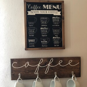 Know Your Coffee Sign Coffee Menu Sign Coffee Bar Sign Chalkboard ...