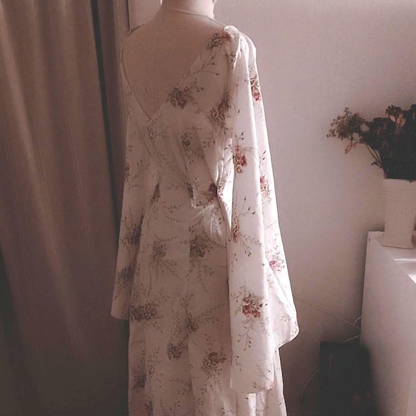 Square Neck Long Dress Sewing Pattern All Size Grading XS to XXXL in A4 ...