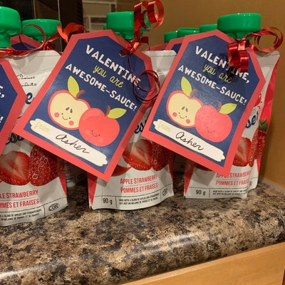 PRINTABLE Valentine, You Are Awesome-sauce Applesauce Pouch Tag Instant ...