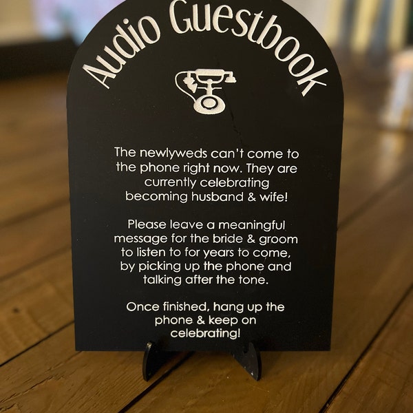 Audio Guest Book Sign | Acrylic Wedding Signage | Custom Wedding Guest ...