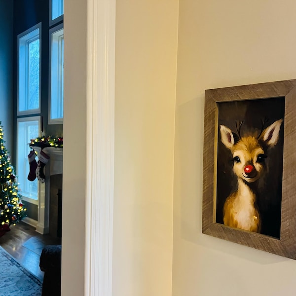 Rudolph [framed Print] Cute Reindeer Decor | Whimsical Christmas ...