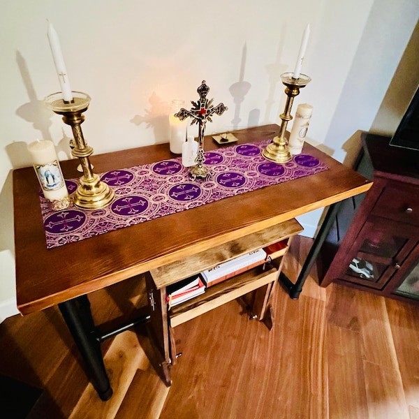 Home Altar Catholic Liturgical Runner Gold White Metallic Gold 2 Sizes ...