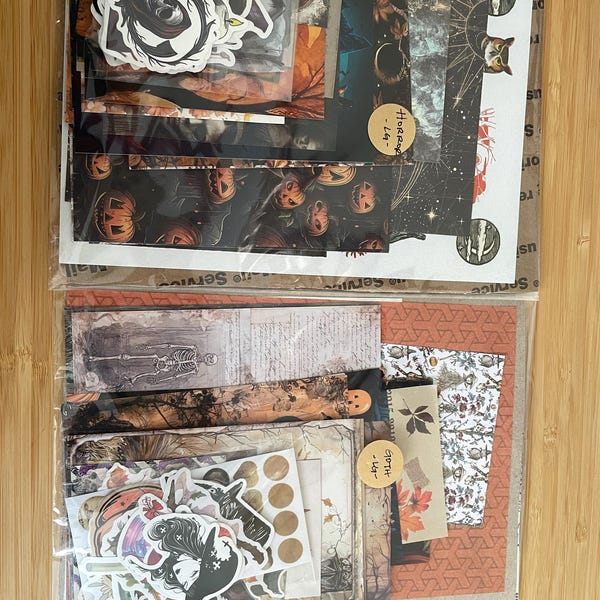 28-60pc Horror Scrapbook Set, Vintage Gothic Papers Stickers Kit ...