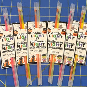 Glow Stick Tag, A Little Bit of Light for Halloween Night, Printable ...