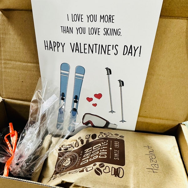 Skiing Valentine's Day Card, Ski Valentine's Day Card, Cute Valentine's ...