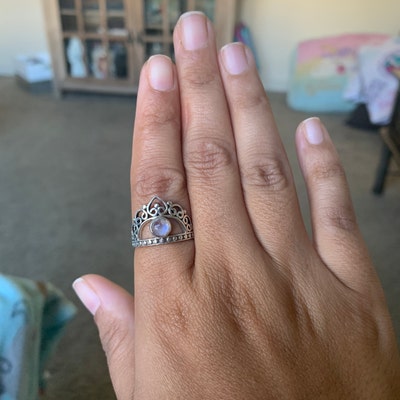 Crown Ring. Boho Rings. Rainbow Moonstone Ring. Bohemian Ring. Rings ...