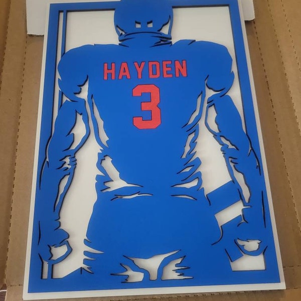 Personalized Football Player Wood Sign - Etsy