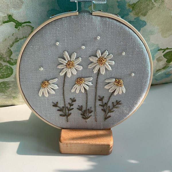 Daisies Embroidery Beginner Pattern PDF, Botanical Embroidery PDF ...