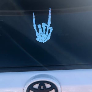 Skull Hand Rock on Sign Skeleton Hand Rock on Skull Hand Vinyl Decal ...