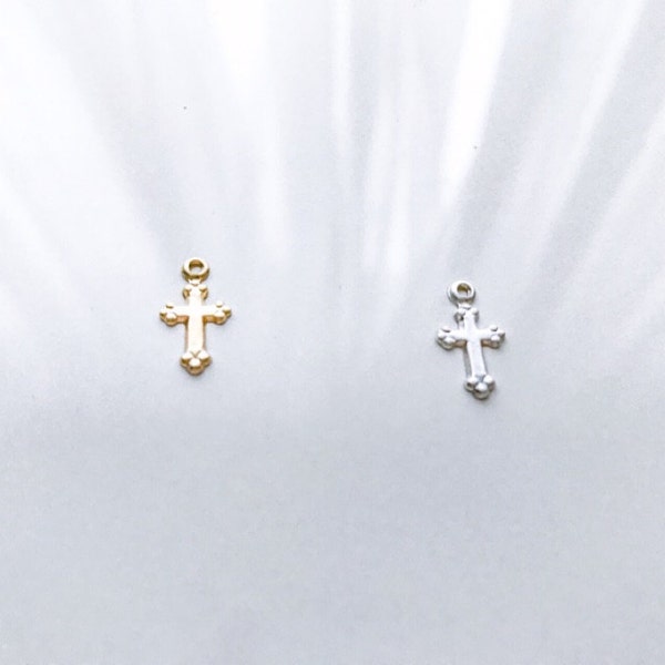 10pcs-10mm Small Cross Pendant in Gold Filled or Sterling Silver ...