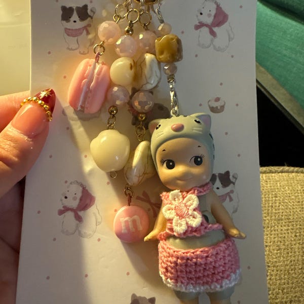 POPMART || Handpainted Skullpanda Beaded Keychain - Etsy