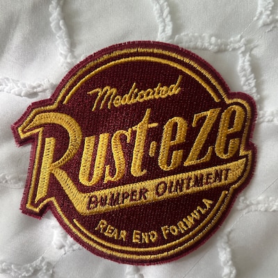 Rust-eze Logo From Disney & Pixar Cars Movie Fully Embroidered Sew-on ...