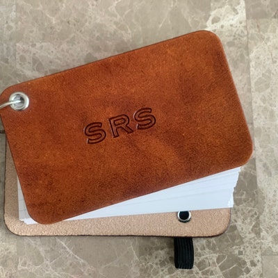 Monogrammed Leather Index Card Holder, 3 X 5 Index Card Case ...