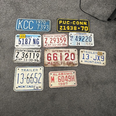 Starter Pack of 10 License Plates From 10 Different States in - Etsy