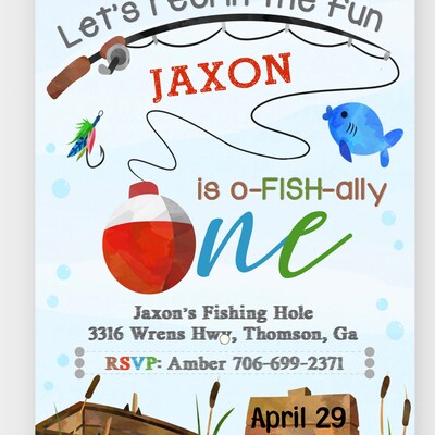 Editable Fishing Invitation, Fishing Birthday Invitation, Fish ...