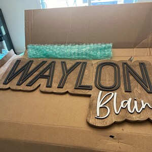 Stacked Custom Name Sign, Wood Name Sign, Nursery Sign, Nursery Letters ...