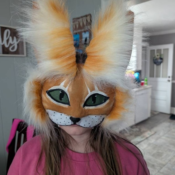 Custom White Orange Raptor Mask | Fursuit Accessories | Made of Fur ...