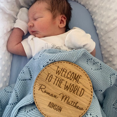 Welcome to the World Milestone Baby Name and Date Announcement Sign ...