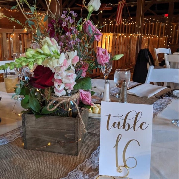 Set of 20 Large Wire Infinity Bow Table Number Holders, Black, Gold and ...