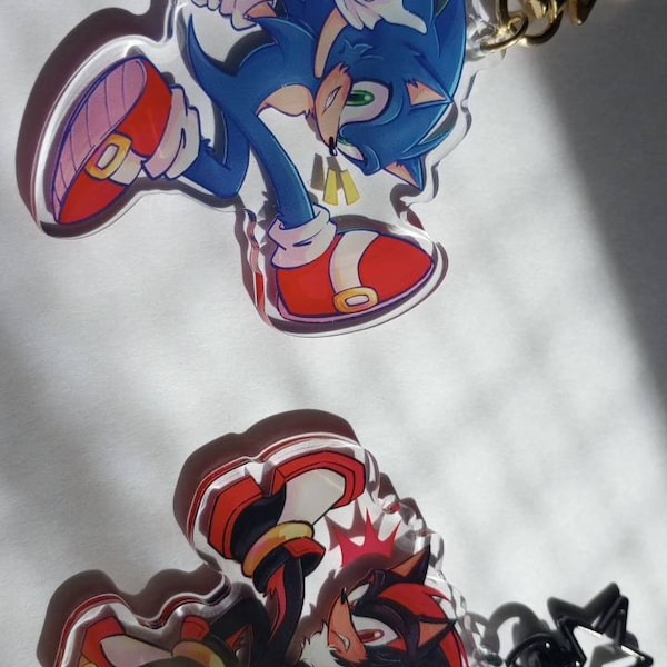 Sonic Shadow Hedgehog 3' Acrylic Keychain/charms | Sonic Hedgehog - Etsy