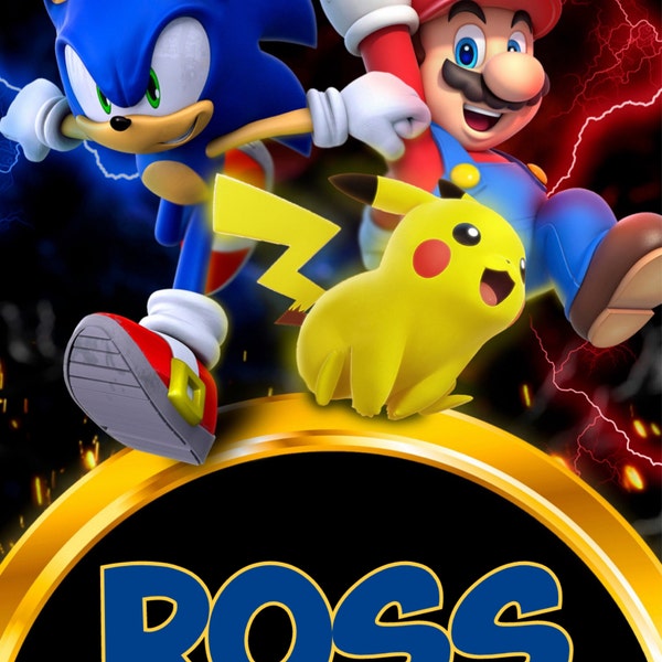 Pool Party Sonic Invitation, Super Hedgehog Kids Party E-invite ...