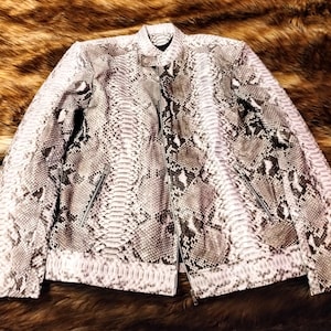 Gray Genuine Python Top Handle Bag, Real Snake Skin, Natural Python ...