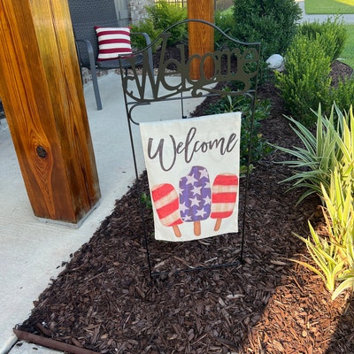 Camp/rv Sign With Flag Holder and Solar Light 48 - Etsy