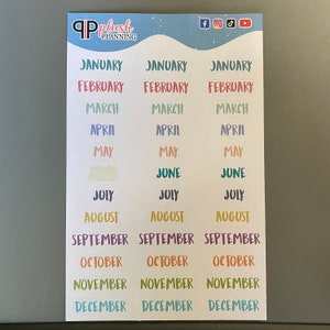 EC 8.5x11 Monthly Color Basic Label Planner Stickers | Etsy