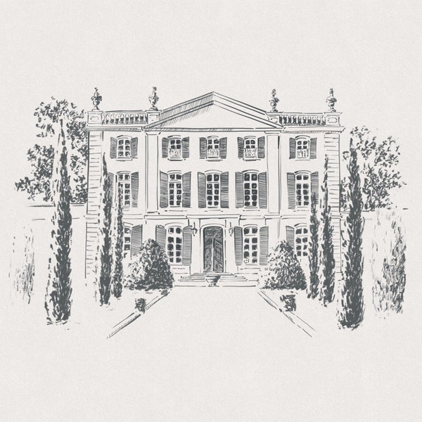 Hand Drawn Wedding Venue Map Invitation, Custom Wedding Map ...