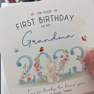 Happy 1st Birthday as My Granny, Granny Birthday Card, Birthday Card ...
