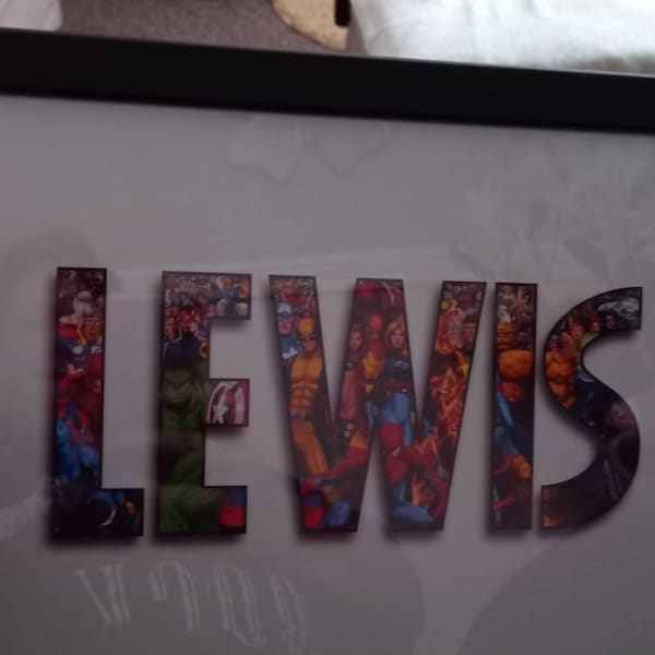 Personalised MARVEL NAME Word Art Custom Print Gift Keepsake Present ...