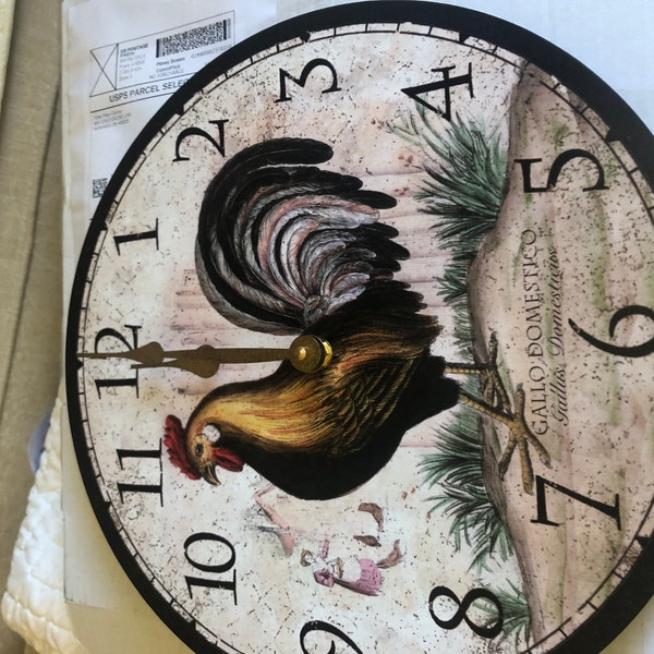 Rustic Rooster Wall Clock - Etsy
