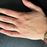 Double Chevron Ring, Minimalist Ring, Simple Ring, 14k Gold Flat ...