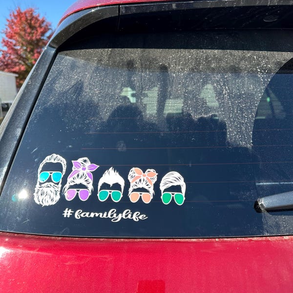 Family Life Decal, Momlife, Dadlife, Kidlife, Messybun, Car Decal - Etsy