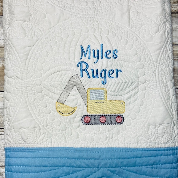 Excavator Sketch Stitch Machine Embroidery File, Quick Stitch ...