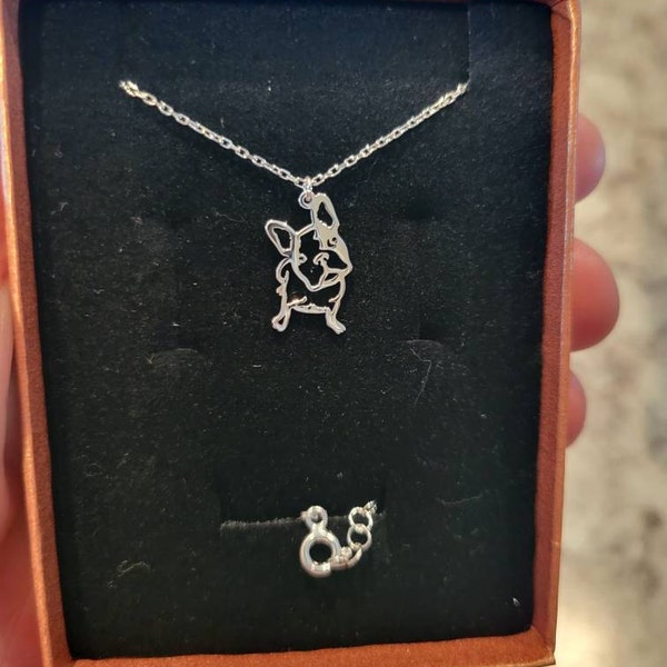 14K Solid Gold Frenchie Bulldog Necklace, Handmade Dog Memorial ...