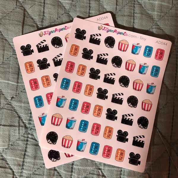 Kawaii Movie Night Stickers | AD044 - Etsy