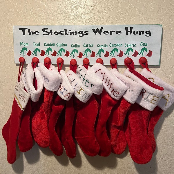 And The Stockings Were Hung Grinch Stocking Holder Sign The Grinch Hand