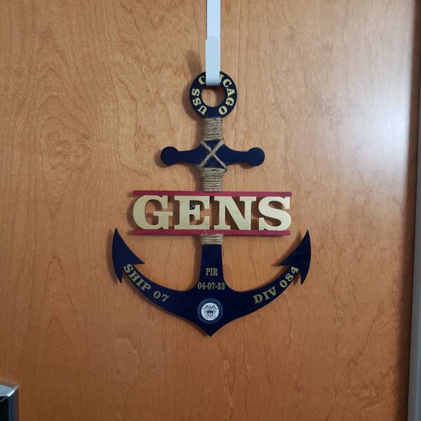 Personalized Navy Anchor/anchor Welcome Wreath/navy Moms/anchor Door ...