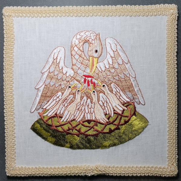 Sacred Heart Chalice Pall Embroidered on 100% Linen - Etsy