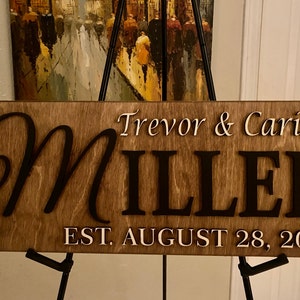 Custom Wood Sign Personalized Wedding Gift Family Name Sign ...