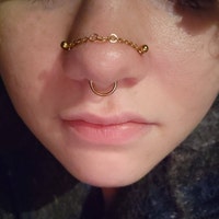 14k Rose Gold Nose Chain Nose Chain Nostril Chain Nasalang - Etsy