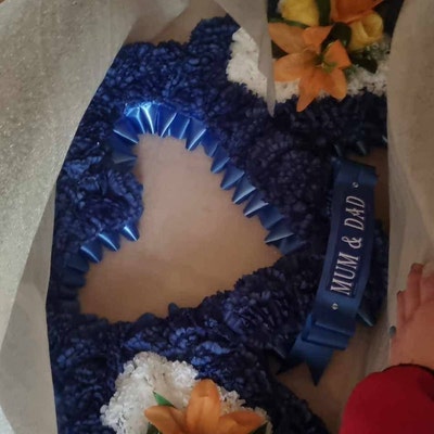 LGBT PRIDE FLAG Rainbow Funeral Memorial Tribute Artificial Flowers ...