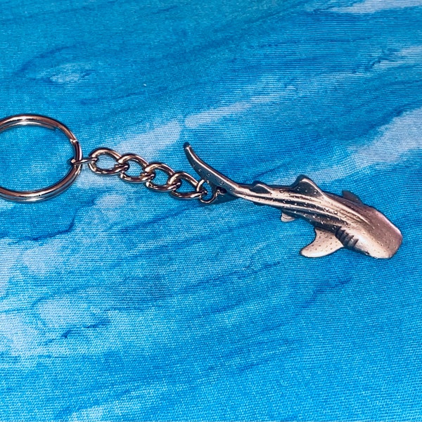 Pewter Whale Shark Keychain: Ocean Lover Gift - Etsy