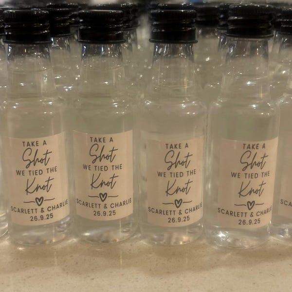 Personalised Shot Bottles: Wedding/party Favors - Etsy UK
