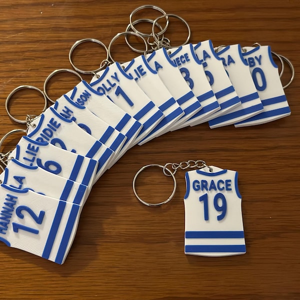 Personalised Jersey Key Ring - 3D Printed - Etsy